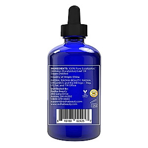 Radha Beauty Eucalyptus Essential Oil 4 oz - 100% Pure & Therapeutic Grade, Steam Distilled for Aromatherapy, Relaxation, Shower, Sauna, Bath, Steam Room and other DIY Projects.