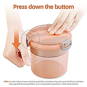 Genteen Overnight Oats Containers with Lids, Yogurt Parfait Cups with Lids Snack Containers with Topping Cereal or Overnight Oats Container Ideal for Meal Prep Breakfast (Without Ice-Pack)