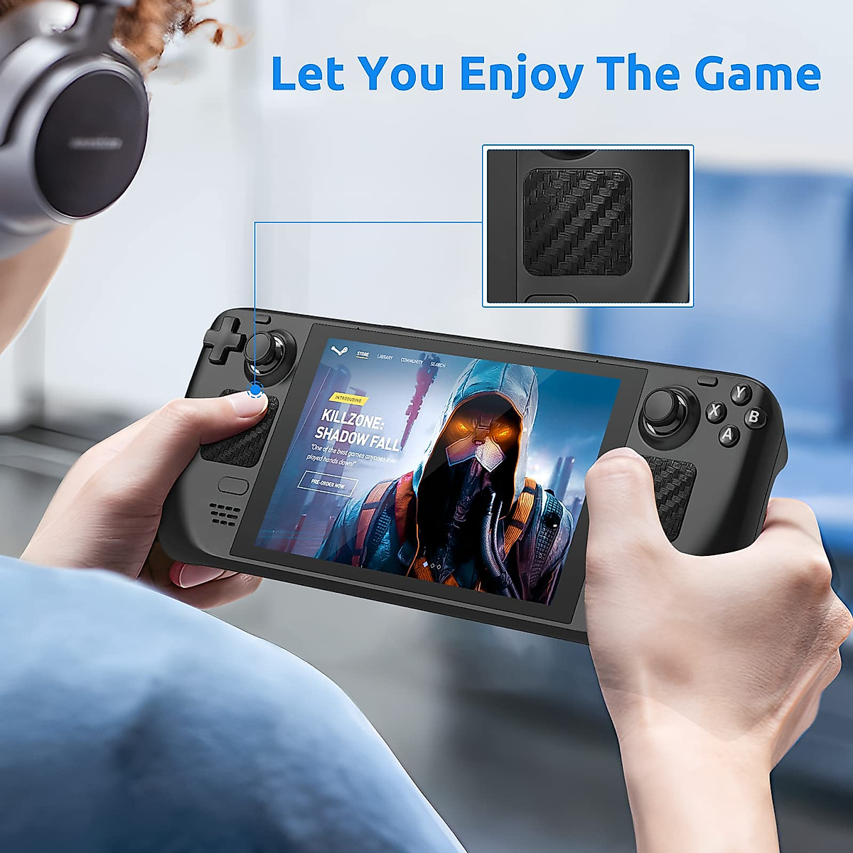 Protect Touch Skin for Steam Deck, SENQAO Steam Deck Accessories with Trackpads Skins, Auxilliary Buttons Skin - Cover Skin Add Special Style, Tactile Feedback, and Protect Steam Decks' Trackpads