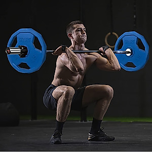 SPART Color Coded Weight Plate 2-Inch Rubber Coated Olympic Grip Plate for Barbell,Solid Cast Iron Weight Plates for Strength Training,Weightlifting,Crossfit,Home Gym, 275LB Combo