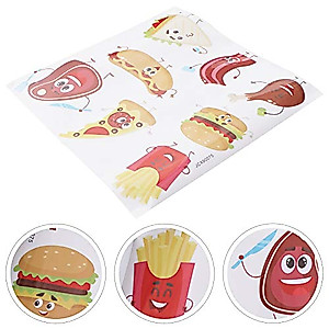 SOLUSTRE Laptop Stickers 1 Set Kitchen Food Wall Decals Cartoon French Fries Window Sticker Food Educational Decals Funny Wall Art Refrigerator Sticker Removable DIY Sticker Scrapbook Stickers
