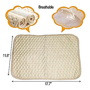 kathson Guinea Pig Cage Liner, 4 Pack Bedding Pads Washable Absorbent Reusable Waterproof Mats for Guinea Pig Rabbit Bunny Hamster Cat Puppy Small Animals