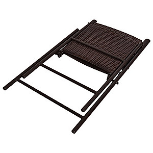 Tangkula 5 Pieces Patio Dining Set, 4 Folding Wicker Sling Chairs and Square Glass Top Table Set, with Umbrella Hole, Suitable for Apartment Balcony, Lawn, Garden and Poolside