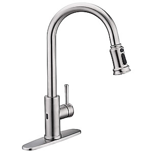 Amazing Force Touchless Kitchen Faucet with 3 Modes Pull Down Sprayer, Single Handle Automatic Motion Sensor Kitchen Sink Faucet with Fingerprints Resistant, Chrome 1.8 GPM