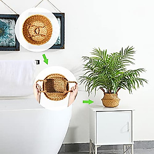 MOSADE Artificial Palm Tree 28" Fake Potted Areca Palm Plant with Handmade Seagrass Basket, Perfect Faux Tree Home Décor for Indoor Outdoor Office Porch Balcony Bedroom Bathroom Gift