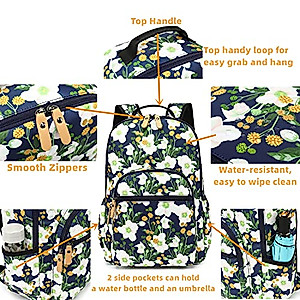 Leaper Water-resistant Sunflower Laptop Backpack Travel Bag Satchel College Backpack