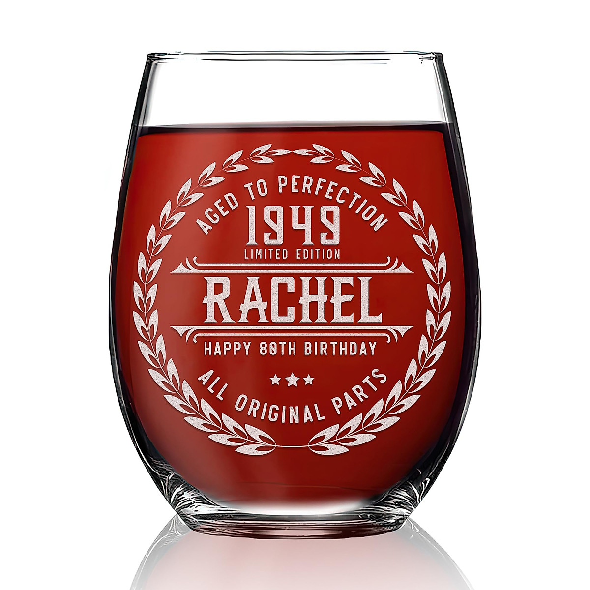 75th Birthday Gifts for Women - Personalized Wine Glass - Funny Novelty 75 Year Old Woman Gift Ideas - 75th Decorations for Her, Wife, Friend - Unique 75th Birthday Present for Her 1948 Gift