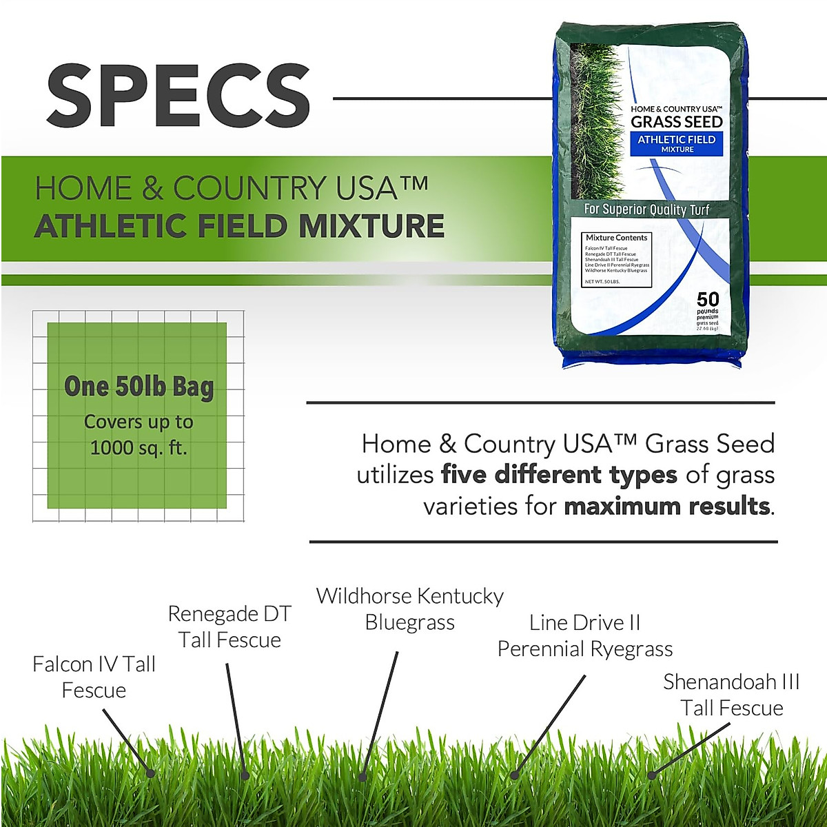 Athletic Field Grass Seed Lawn Seed (50 lb)