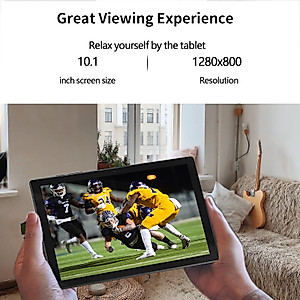 Tablet 10 Inch, Android 10.0 Tablets, Quad-Core 2GB RAM 32GB ROM, Expand Storage 128GB, 1280x800 IPS HD Touchscreen Display, 6000mAh Battery, Dual Cameras, WiFi Bluetooth Google Gaming Tablets(Black)