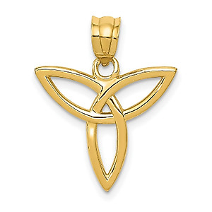 Jewelry Stores Network 14k Polished Yellow Gold Open-Back Celtic Triquetra Symbol Pendant 25 mm x 20 mm