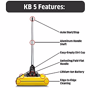 Karcher KB 5 Lightweight Multi-Surface Cordless Electric Floor Sweeper Broom - Ideal for Fur, Hair, Dirt, & Debris - 8.25" Cleaning Width, 30 Minute Runtime