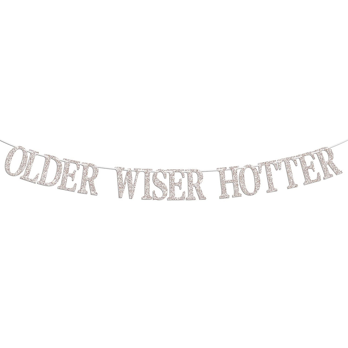 Rose Gold Glitter Older Wiser Hotter Banner, Death to My Youth 30th Birthday Banner Decorations, Funny 30th Birthday Party Decorations for Women