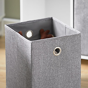 Haotian Kids Toy Storage Organizer Cart, Bookshelf with 3 Baskets & Wheels Children Toddlers Bookcase Playroom Nursery, Grey, KMB61-HG