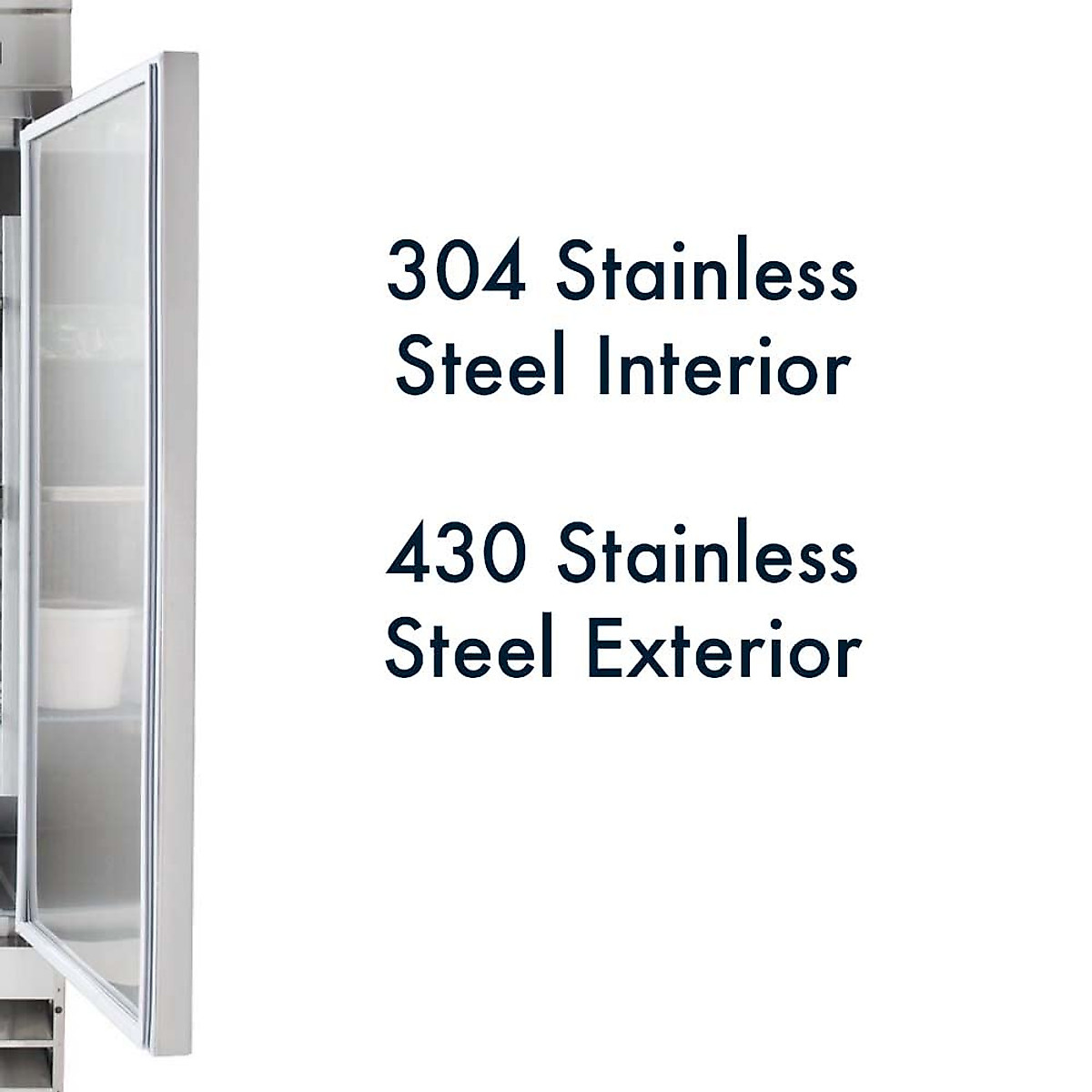 Xiltek 54" Two Solid Door Reach In Commercial Freezer Stainless Interior 47 cu.ft