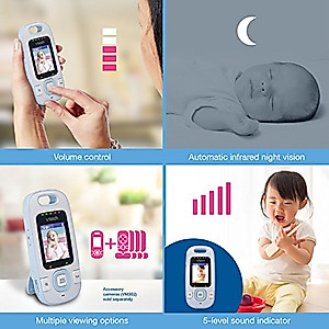 VTech BV73121BL Digital Video Baby Monitor with Full-Color and Automatic Night Vision, Blue