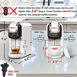Compact Coffee Maker for Single Pods, HiBREW 5-in-1 Espresso Machine for Kcup*/Nes* Original/DG*/ESE Pod/Espresso Powder Compatible, Cold/Hot Mode, 20 oz Removable Reservoir, LED Bars Indicator,19 Bar
