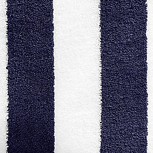 Amazon Basics Cabana Stripe Beach Towel - 2-Pack, Navy Blue