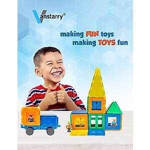 Vanstarry Magnetic Figures,Community Figures Set of 16 Pieces,Play People Perfect for Magnetic Tiles,STEM Learning Toys Children,Magnetic Tiles Expansion Pack (16 Magnetic Figures)