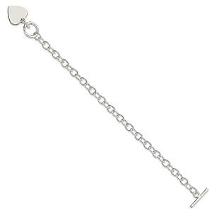 IceCarats 925 Sterling Silver Engraveable Heart Love Charm Bracelet 8.5 inch