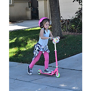 PlayWheels JoJo Siwa 2-Wheel Aluminum Folding Kids Scooter, Pink