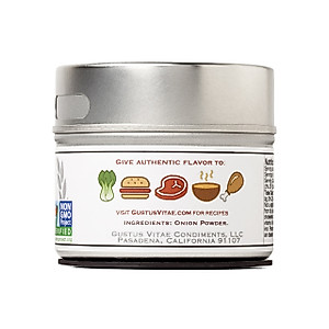 Onion Powder | All Natural, Non GMO | Sustainably Sourced Seasoning, Not Irradiated | Ultra Premium, Single Ingredient Spice | Hand Crafted in Small Batches | Made in USA | GLP-1 Friendly, Gourmet Spice | Gustus Vitae | #15