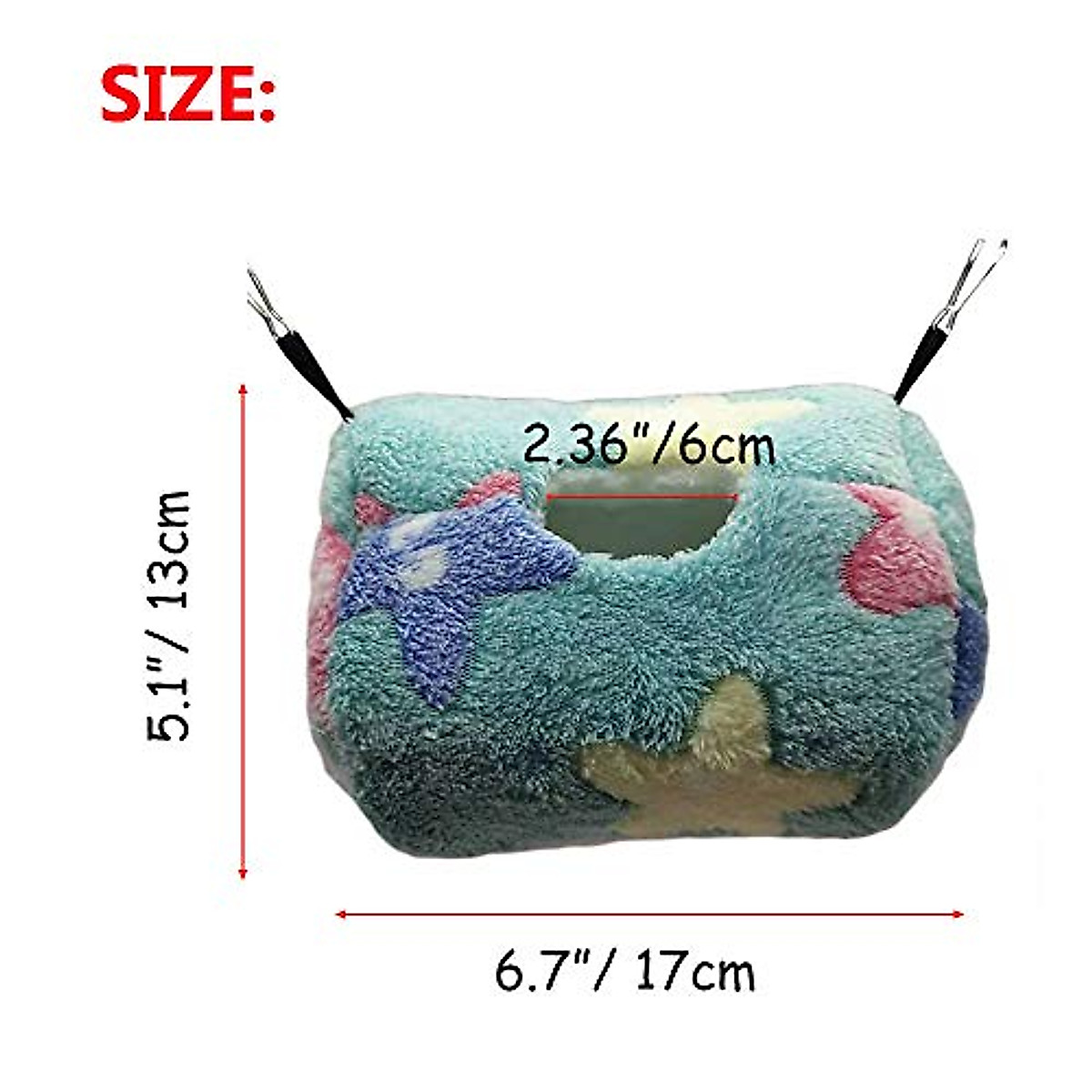 Hanging Tunnel for Small Animals, Bucket Shape Warm Sugar Glider Hammock Nest, Critter Cage Accessories Bedding for Hamster Hedgehog Gerbil Rat