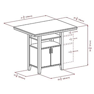 Winsome Albany High Dining Table, Walnut