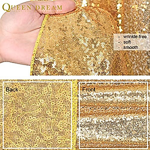 8ft x 8ft Gold Sequin Backdrop Curtain Glitter Photo Booth Backdrop for Wedding Birthday Baby Shower Event Decor