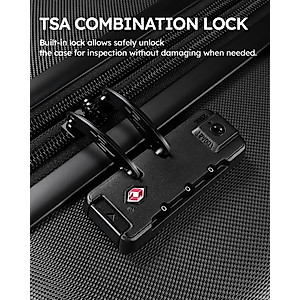 3 Piece Luggage Sets Expandable, Hardshell Travel Suitcase with Double Spinner Wheels and TSA Lock, (Black)