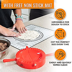 Magic Dumpling Maker Kit, Set of 4 - Mold Ravioli, Empanadas, Momos, Gyozas, Pot Stickers, Jamaican Beef Patties, Pierogi and Calzones - Wonton Dough Press and Pasta Making Tools