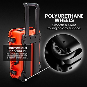 Nanuk Wheeled Series 935 Lightweight NK-7 Resin Waterproof Hard Case with Lid Organizer and Padded Dividers, Orange