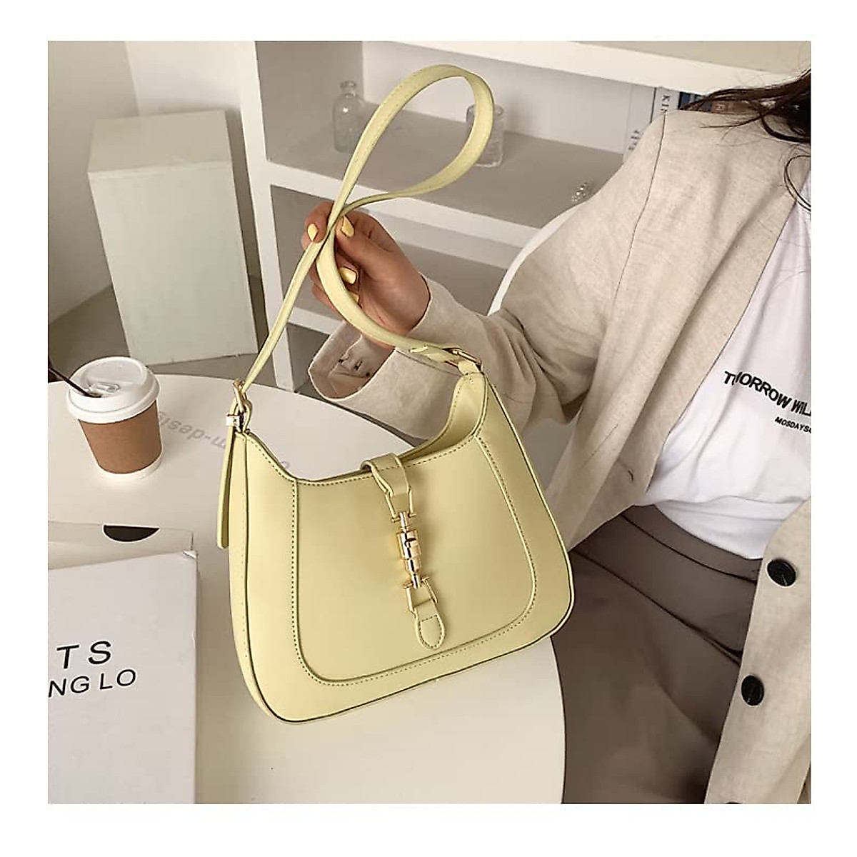 Ladies Fashion Shoulder Bags,Shoulder Bag - PU Leather Wallet Tote,Ladies Shopping Trip Fashion Fabric Multiple Pockets (Green)