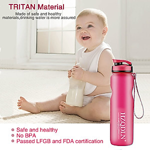 HZQDLN Sports Water Bottle, BPA Free & Frosted Tritan Plastic, 36oz Water Bottle with Leak Proof Flip Top Lid, Apply to The Gym, Yoga, Running, Outdoors, Cycling, and Camping…