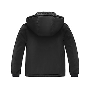 wantdo Girls' Water Resistant Ski Jacket Fleece Winter Snowbaording Coat Charcoal 10-12