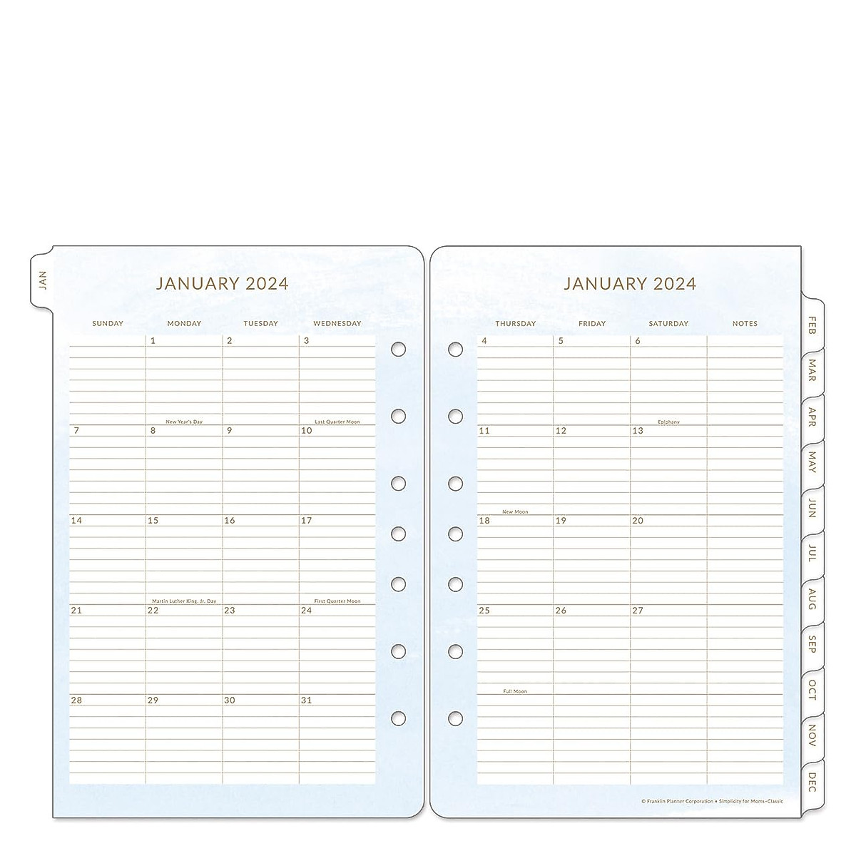 FranklinCovey - Simplicity for Moms Weekly Ring-Bound Planner (Classic, Jan 2024 - Dec 2024)