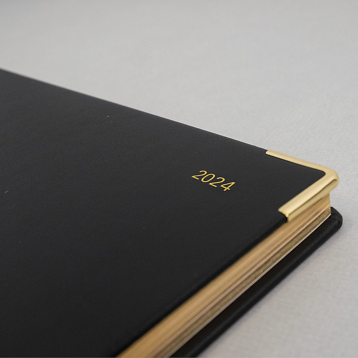 Letts of London Roma Weekly Planner, 12 Months, January to December, 2024, Italian Leather, Quarto Size, 10.25" x 8.25", Black (C33YIBK-24)