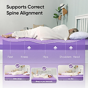 1.9 inch Twin (39"x75") Gel Memory Foam Mattress Topper Ventilated Soft Mattress Pad, Bed Topper, CertiPUR-US Certified, Twin Size