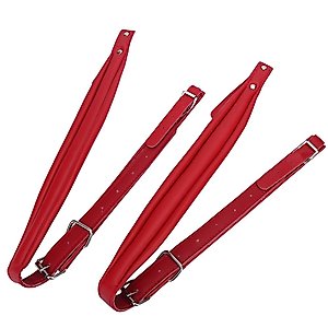 VGEBY Accordion Straps, Adjustable Accordion PU Shoulder Straps Accordion Strap Set for 16-120 Bass (Red)