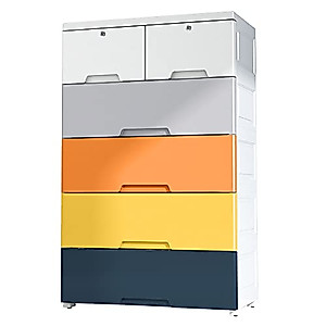 Plastic Dresser Storage 6 Drawers Dressers Storage Cabinet Tall Dresser for Clothes Plastic Drawer Dresser for Bedroom
