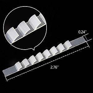 AUEAR, 100 Pack Clear Non-Slip Rubber Hanger Grips Hanger Strips Adhesive Clothes Hanger Grips (2.76" x 0.24")