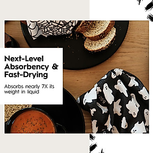 GEOMETRY Halloween Kitchen Towels - Quick Dry Microfiber Halloween Dish Towels for Kitchen Drying - Premium Quick Dry Towel (Boo, 18" x 30" (1-Pack))