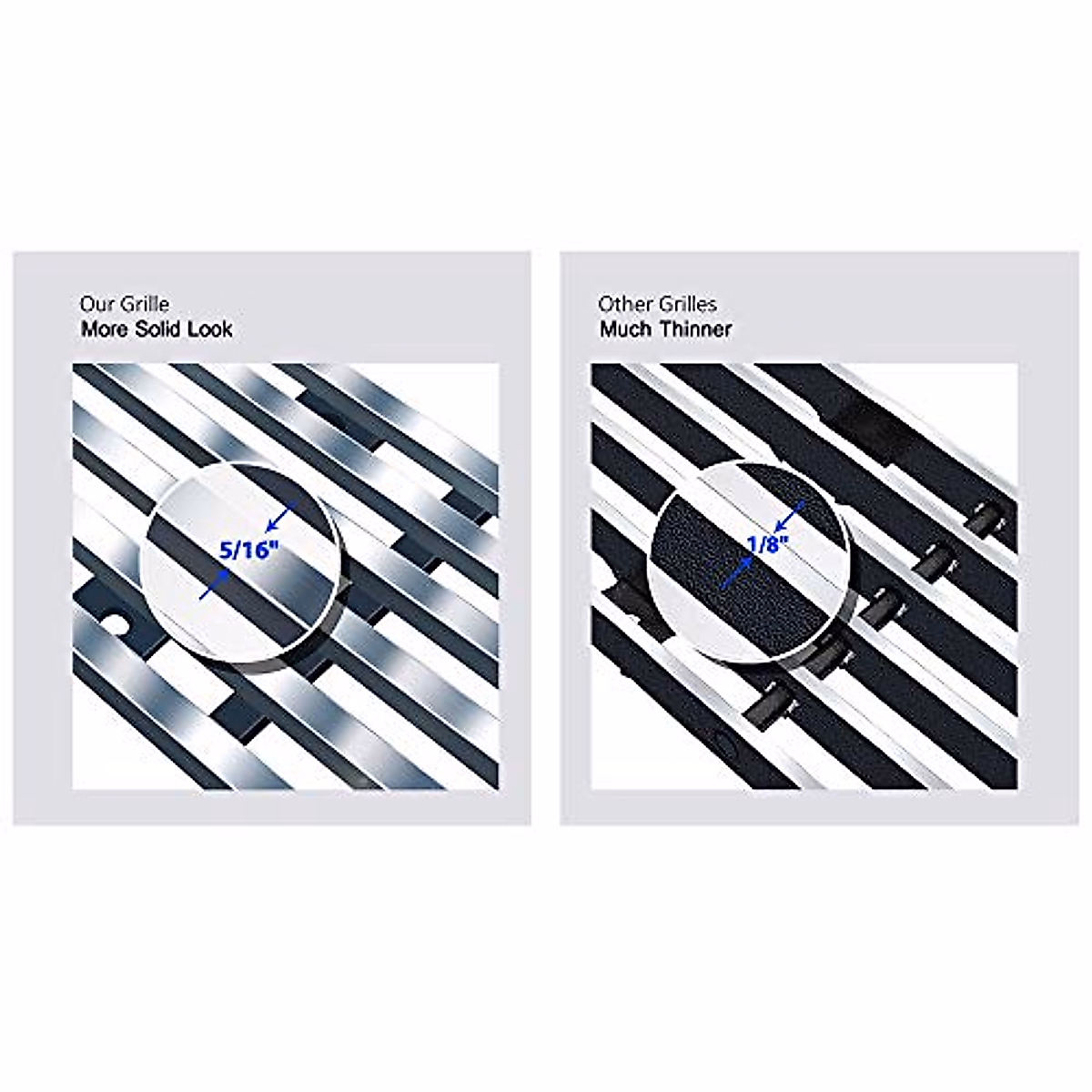 APS Compatible with Ford Excursion 2000-2004 & 99-04 F-250 F-350 F-450 F-550 SD Main Upper Stainless Steel Polished Chrome 8x6 Horizontal Billet Grille Insert F85086A