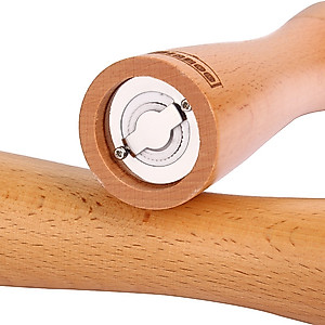 2PCS Dianoo Wood Pepper Grinder Salt And Pepper Mill Set Wooden Adjustable Shakers with Ceramic Core 8 Inch And 10 Inch