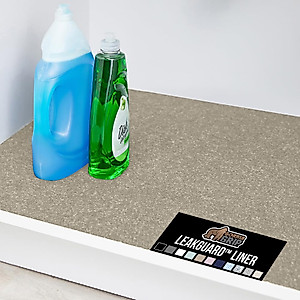 GORILLA GRIP LeakGuard Non-Adhesive Under Sink Mat for Kitchen Cabinet, Waterproof Quick Dry Shelf Liner, Durable Absorbent Felt Mats for Bathroom Sinks, Cabinets, Dresser, Easy to Trim, 24x30 Beige