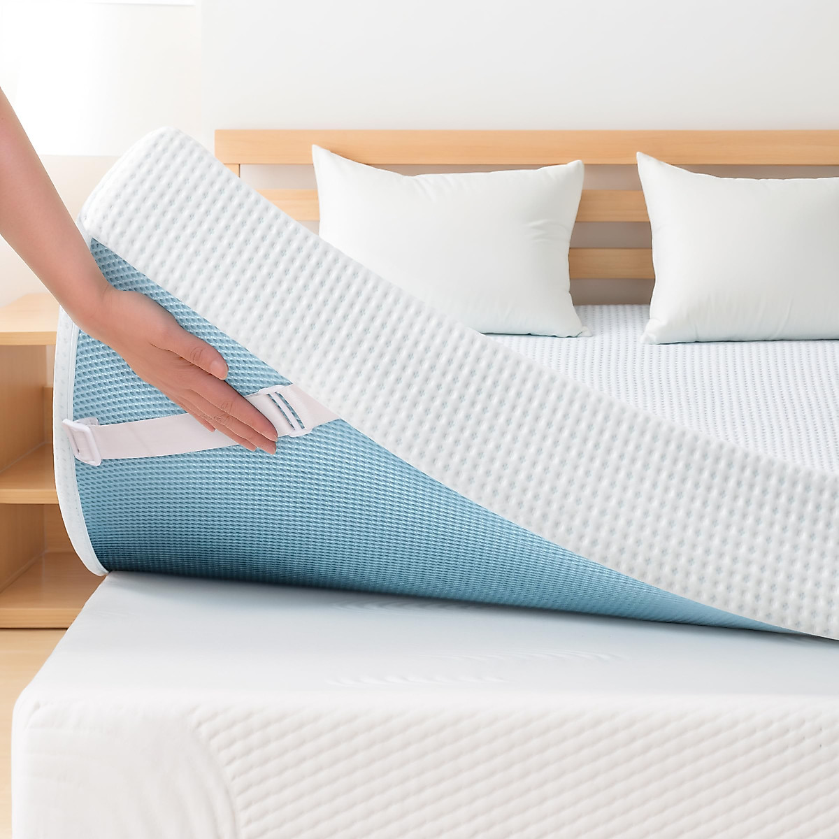 Subrtex Mattress Topper, Gel-Infused Memory Foam Mattress Topper, High Density Cooling Bed Topper Pad with Breathable Removable Fitted Cover CertiPUR-US Certified (2 Inch, King)