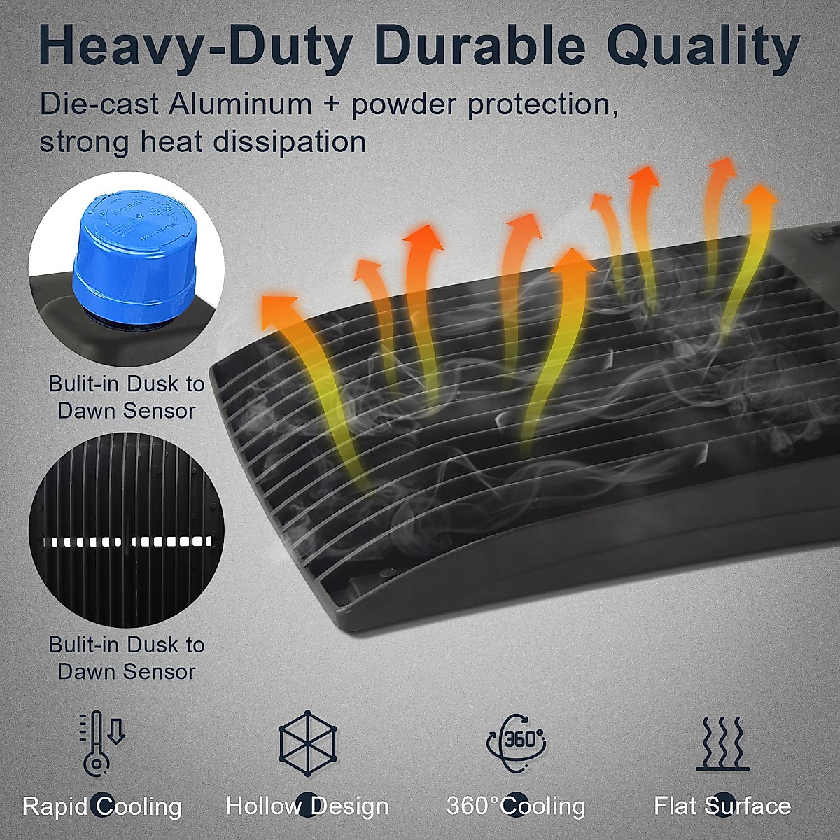 300W LED Parking Lot Light with Dusk to Dawn Photocell 42000 LM 5000K 1-10V Dimmable LED Shoebox Area Light (1000W HID/HPS Equivalent), Yoke Mount 100-277V AC IP65, UL&DLC Listed
