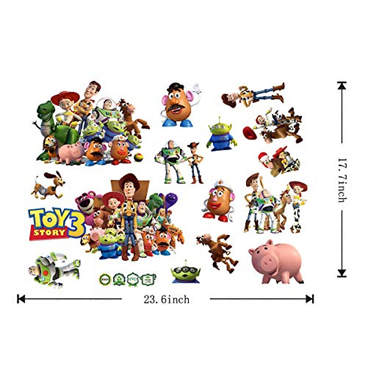 Toy Story Wall Sticker Children's Cartoon Bedroom Background Wall Decoration Self-Adhesive Wall Sticker PVC.