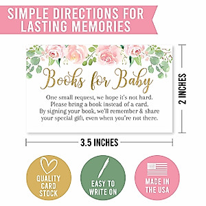 25 Floral Sweet Baby Shower Invitations, 25 Book Request Baby Shower Guest Book Alternative, 25 Baby Shower Diaper Raffle Tickets For Baby Shower Girl, Watercolor Blank Card, Diaper Raffle Cards