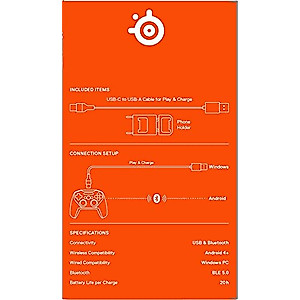 SteelSeries Stratus+ Bluetooth Gaming controller for Android & Windows - Mobile - Hall Effect Sensors - Clickable L3/R3