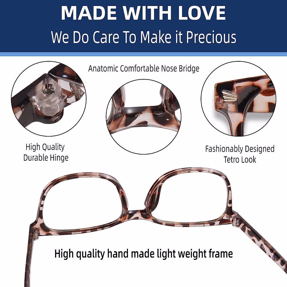 WINTOO Anti Blue Light Glasses for Women Men -5 Pair Blue Light Blocking Glasses, UV400 Anti-Glare Computer Glasses Women, Blue Light Reading Glasses for Women for Gaming TV Phone Screen Square Frame